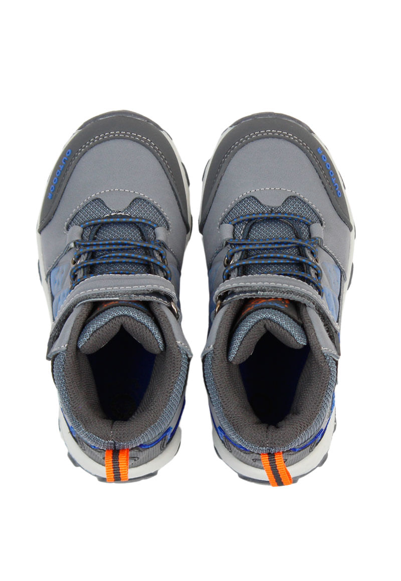 Zapatilla Outdoor Block Action Velcro FiccusTex Kids Niño Gris 2 a 6 años