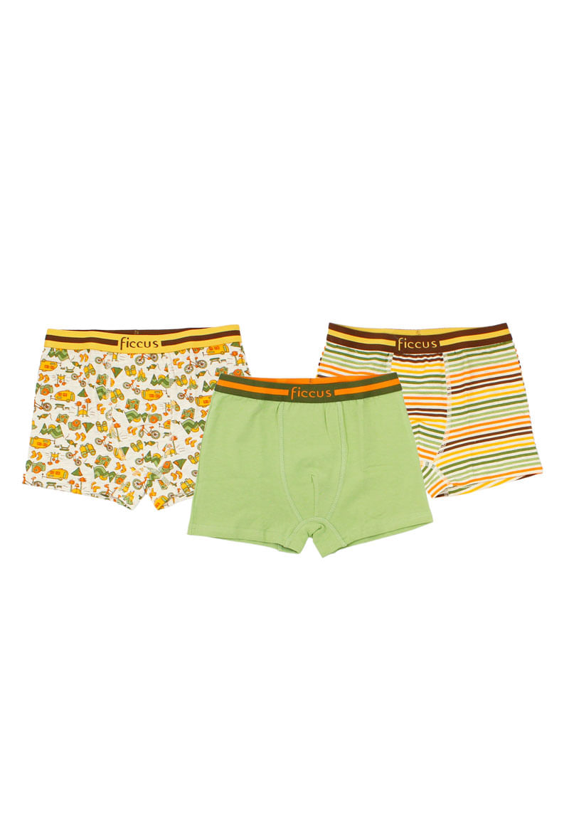Boxer Pack Triple Elasticado Ri Junior Niño Multicolor 2 a 10 años